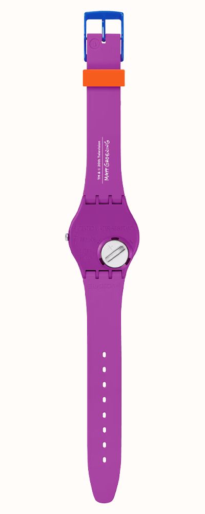 Swatch X The Simpsons CLASS ACT (34mm) Purple Lisa-Printed Dial ...