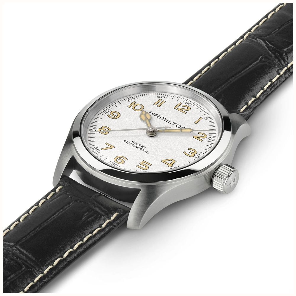 Hamilton Khaki Field Murph Automatic (38mm) White Dial / Black Leather ...
