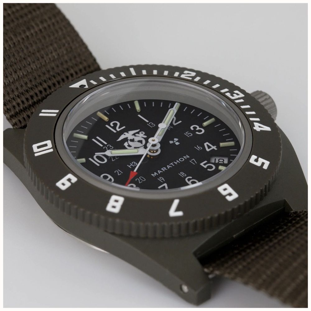 Marathon Official USMC NAV-D Sage Green Navigator Date Quartz (41mm ...