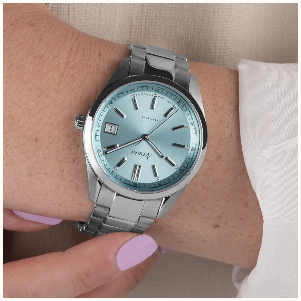 Accurist Everyday Quartz (36mm) Cambridge Blue Sunray Dial / Stainless ...