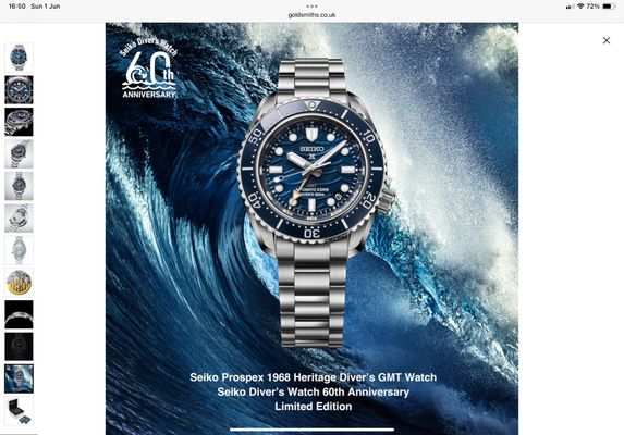 Seiko Prospex 1968 Heritage Diver’s GMT 60th Anniversary Limited ...