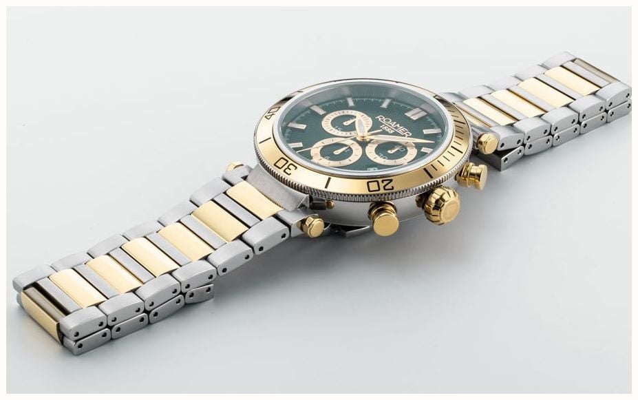 Roamer Men's Toscana (42mm) Green Chronograph Dial / Two-Tone Stainless ...