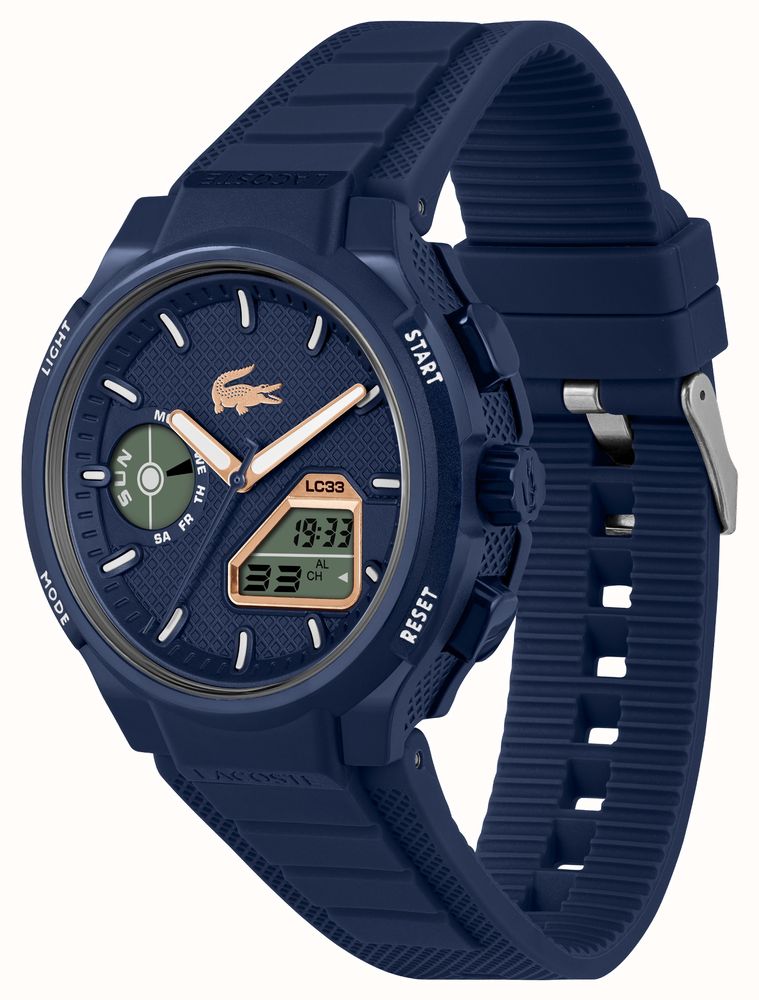 Lacoste LC33 Dual-Display Multifunction (45mm) Navy Blue Dial / Navy ...