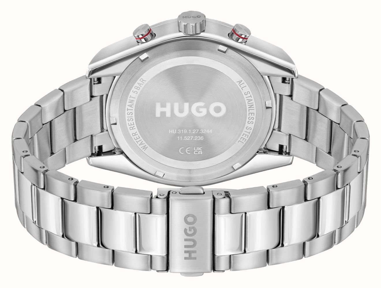 HUGO Men's #Fast (44mm) White Dial / Stainless Steel Bracelet 1530373 ...