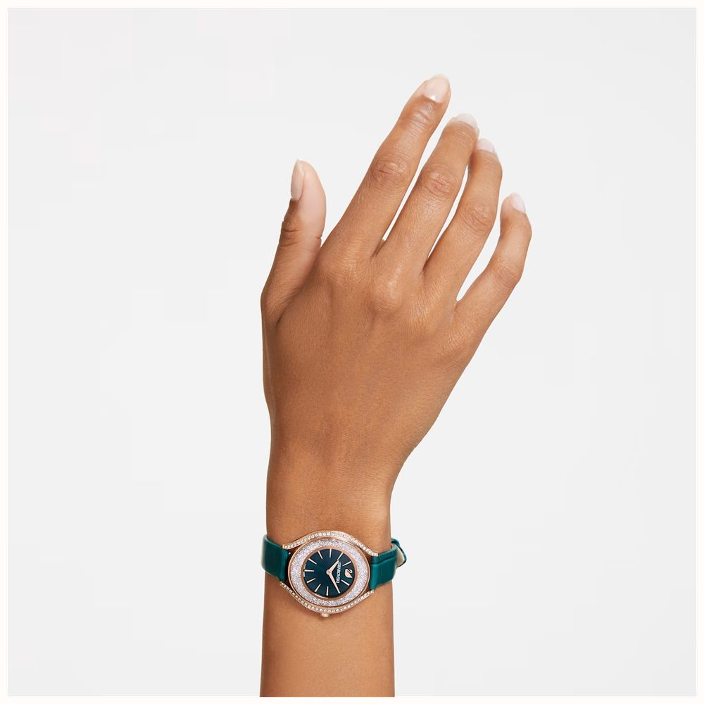 Swarovski Crystalline Aura | Green Dial | Green Leather Strap 5644078 ...