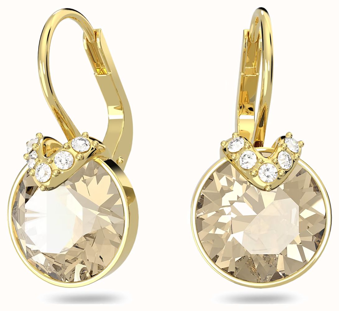 Swarovski Bella V Drop Earrings | Gold-Tone Plated | Gold Crystals ...