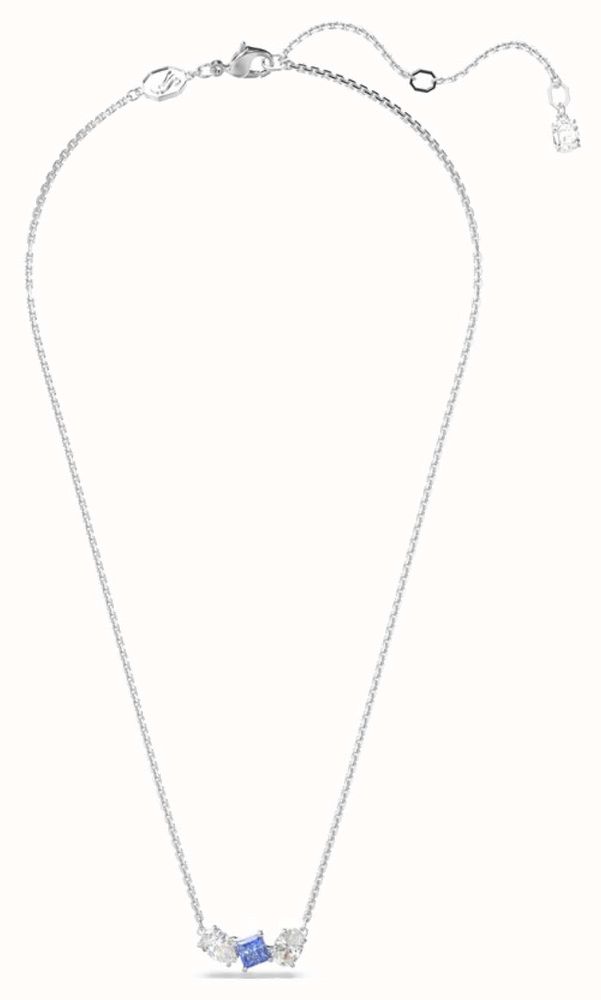 Swarovski Mesmera Pendant Necklace Rhodium Plated Blue And White ...