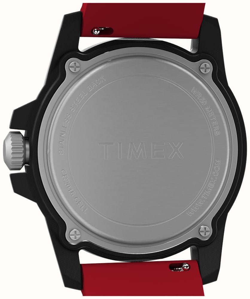 Timex Diver Style (42mm) Black Dial / Red Silicone Strap TW5M61000 ...