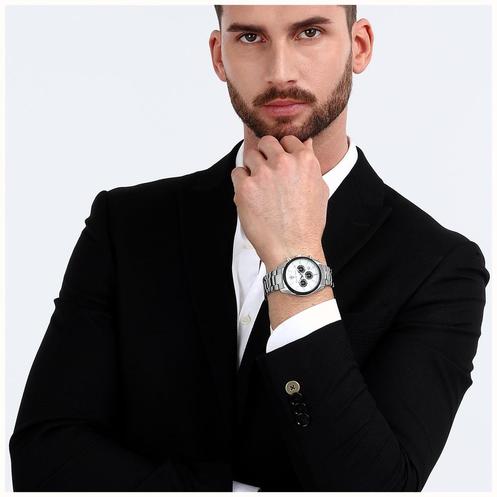 Maserati Men's Attrazione (43mm) White Dial / Stainless Steel Bracelet ...