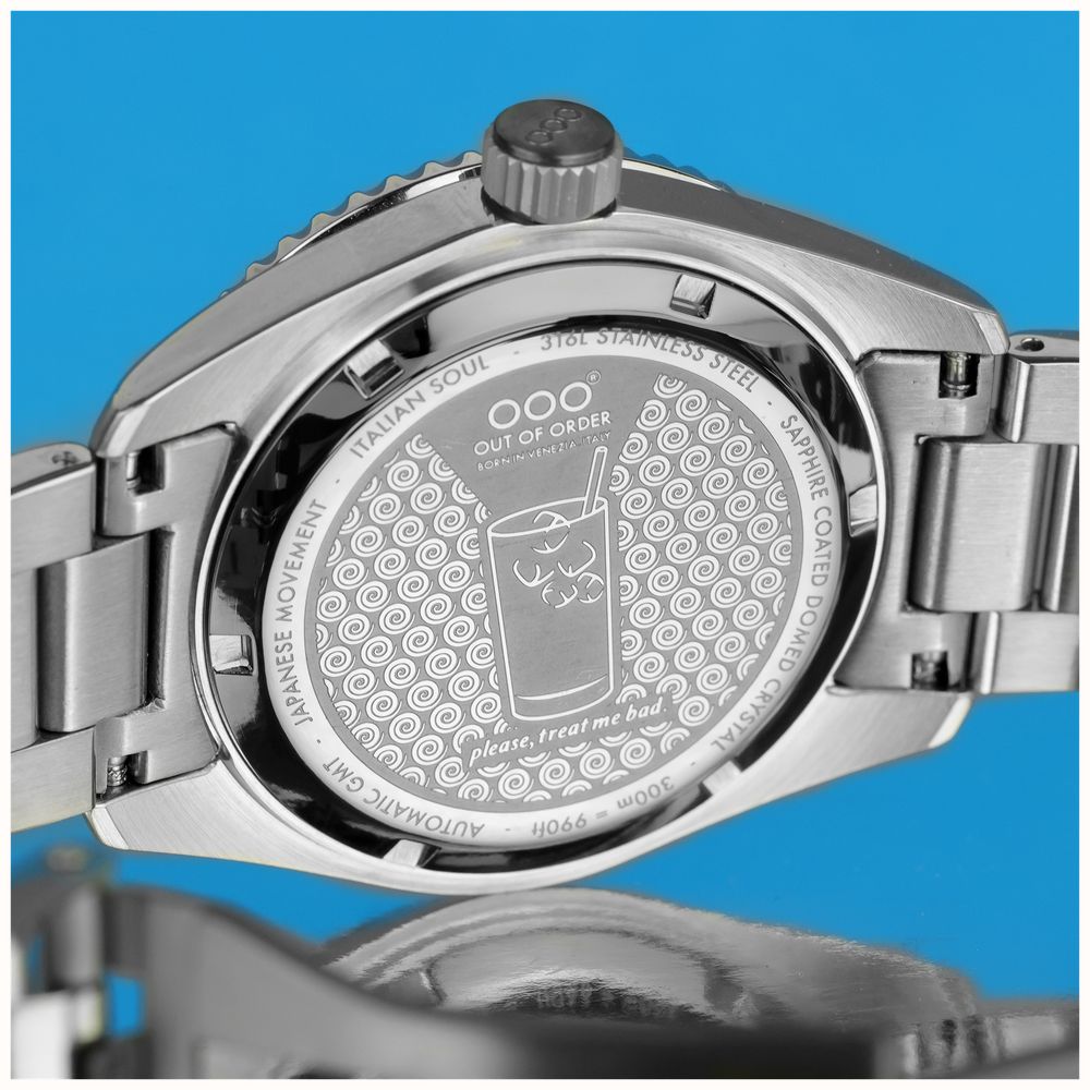 Out Of Order Bomba Blu Automatic GMT (40mm) Blue Dial / Ultra-Brushed ...