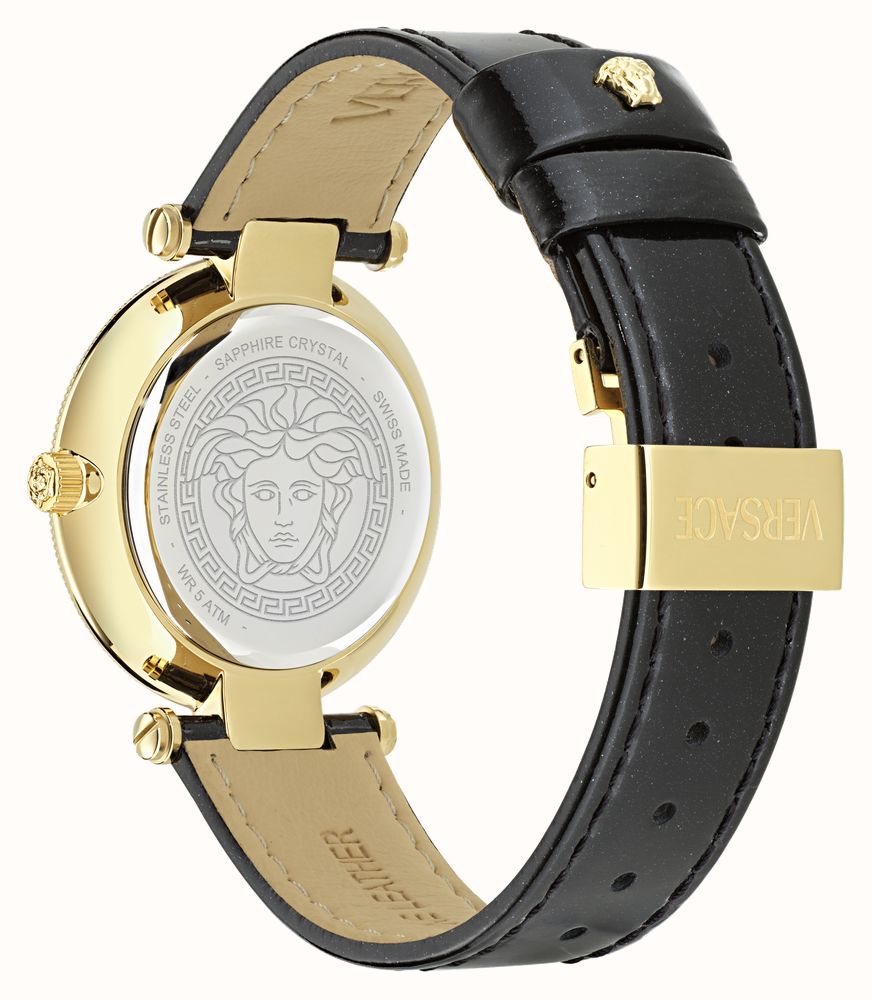 Versace REVE (35mm) Black Dial / Black Leather Strap VE8B00224 - First ...