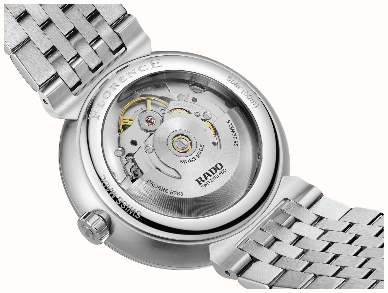 RADO Florence Automatic (39mm) Embossed Black Dial / Stainless Steel ...