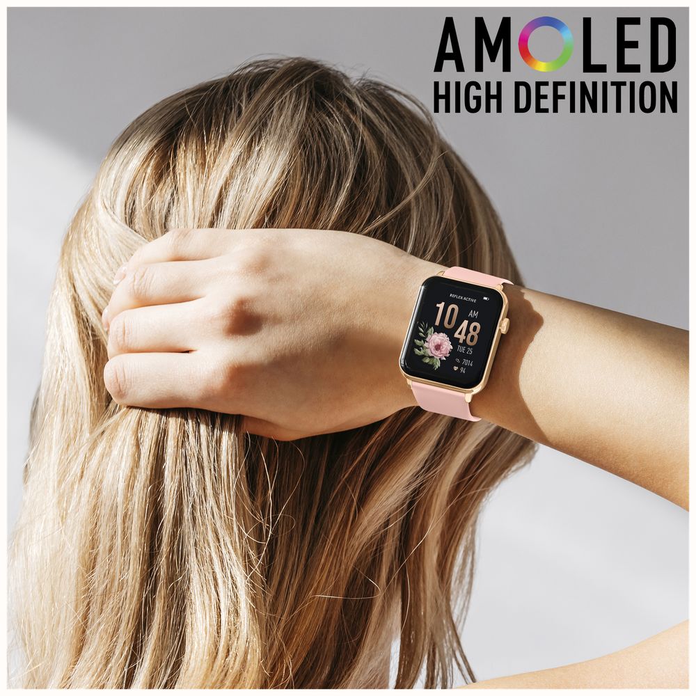 Reflex Active Series 30 Amoled Smart Watch (36mm) Nude Silicone Strap ...