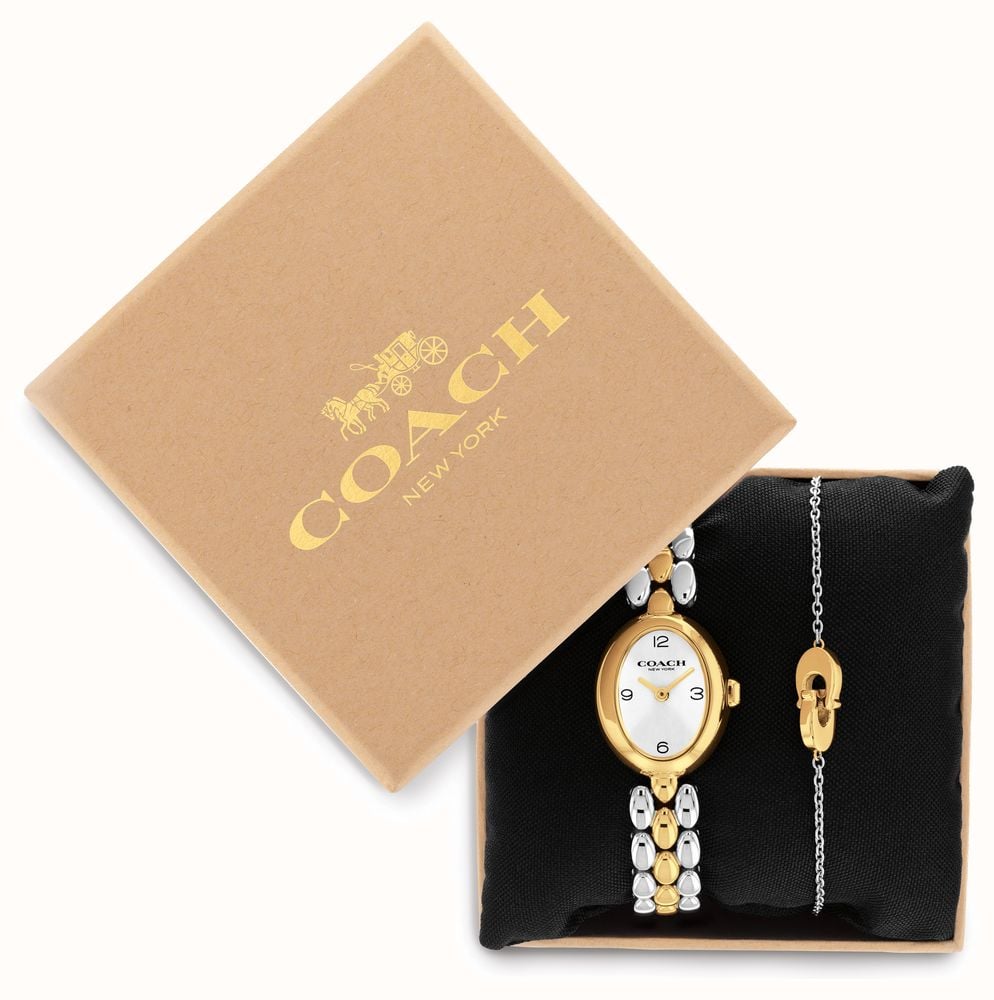 Coach Women's Sammy Watch And Bracelet Set (22.5mm) Silver Sunray Dial ...