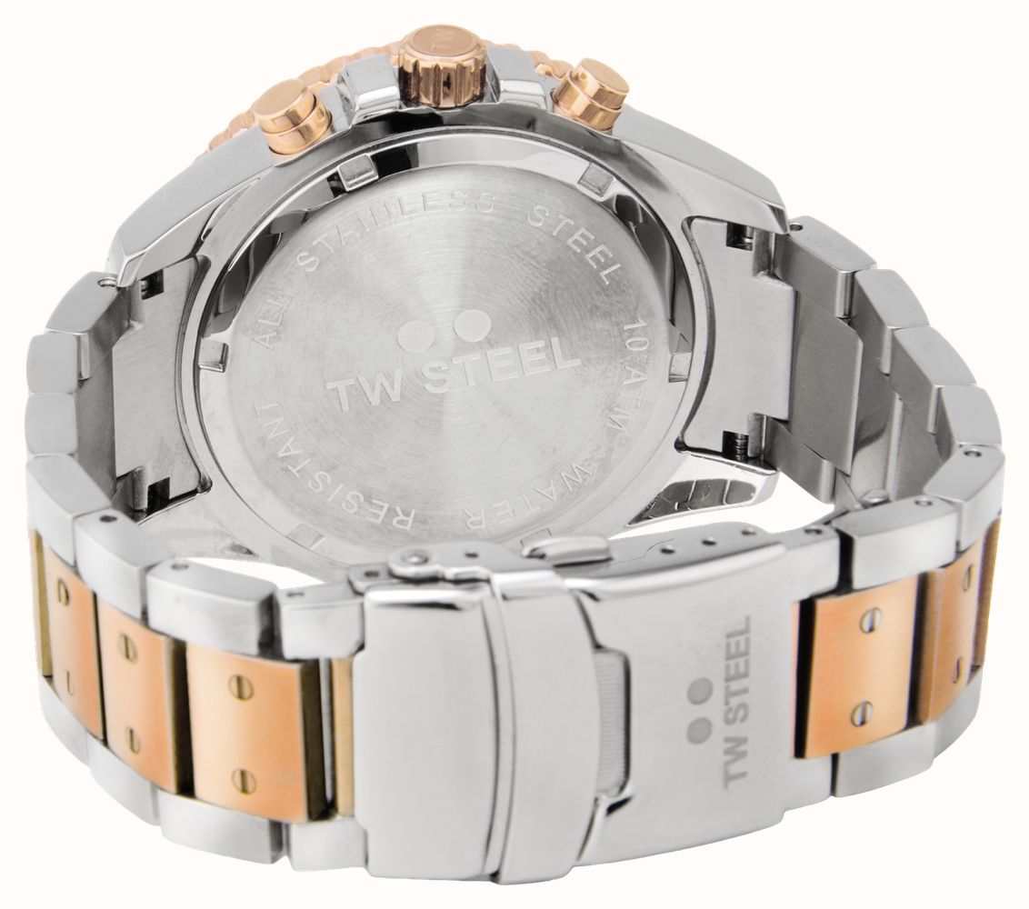 TW Steel Vanceur Diver Chronograph (42mm) Brown Dial / Two-Tone Stainless Steel Bracelet VA7 ...