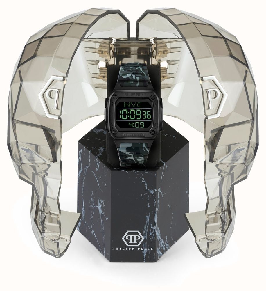 Philipp Plein HYPER $HOCK HYPER $PORT / Black Dial Cammo Strap ...
