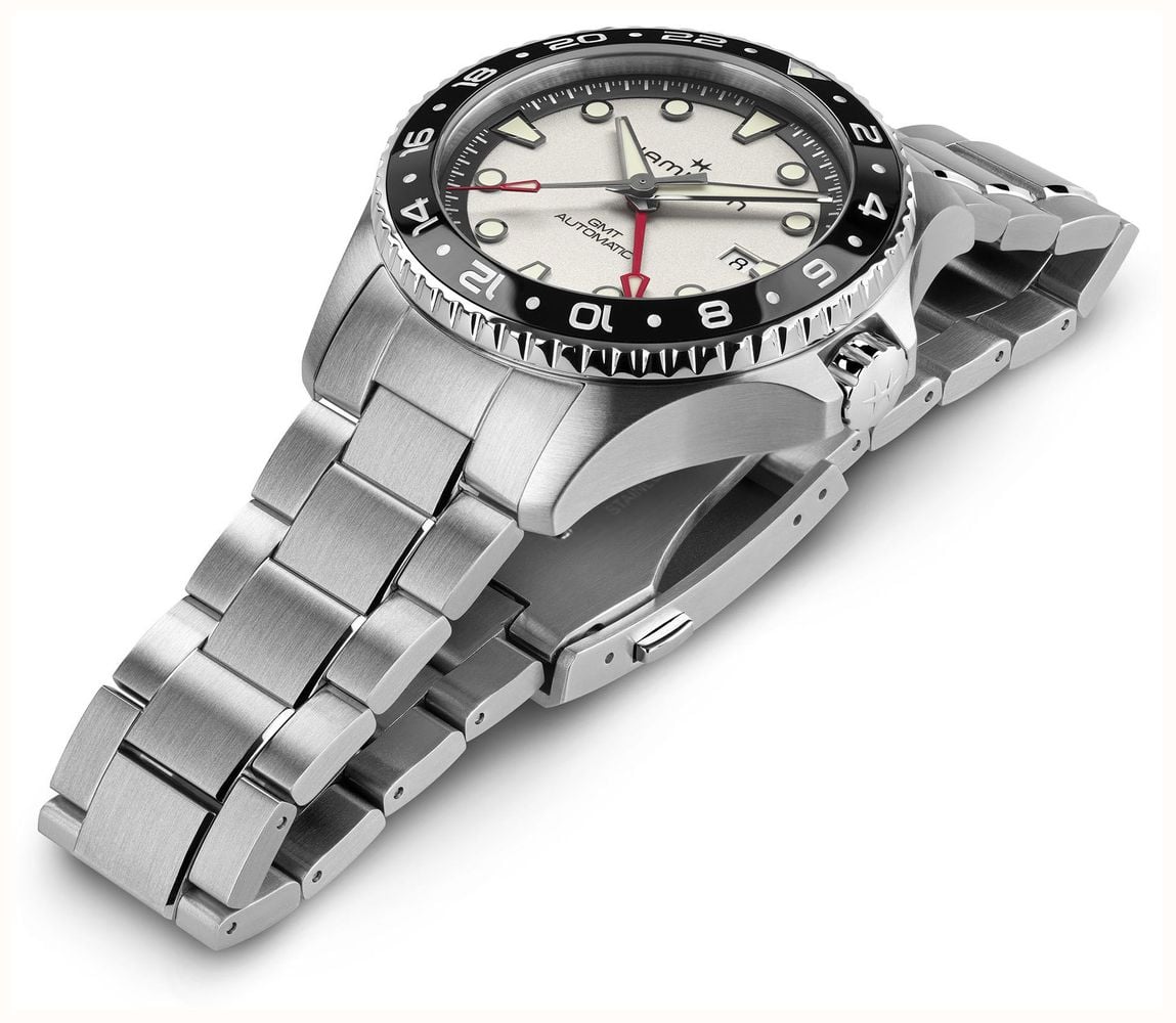 Hamilton Khaki Navy Scuba Automatic GMT (43mm) Grained White Dial ...