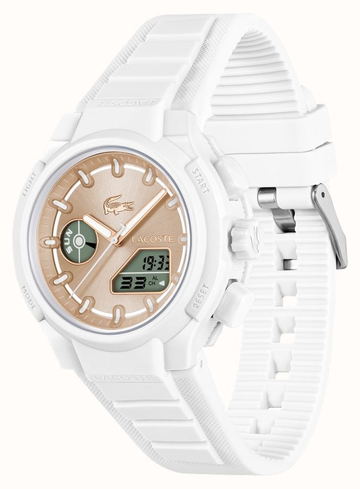 Lacoste LC33 Dual-Display Multifunction (40mm) Rose-Gold Sunray Dial ...