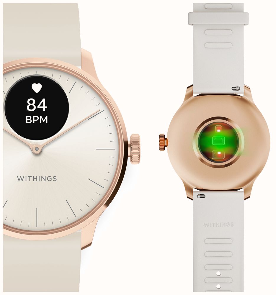 Withings ScanWatch Light - Hybrid Smartwatch (37mm) White Dial + Rose ...