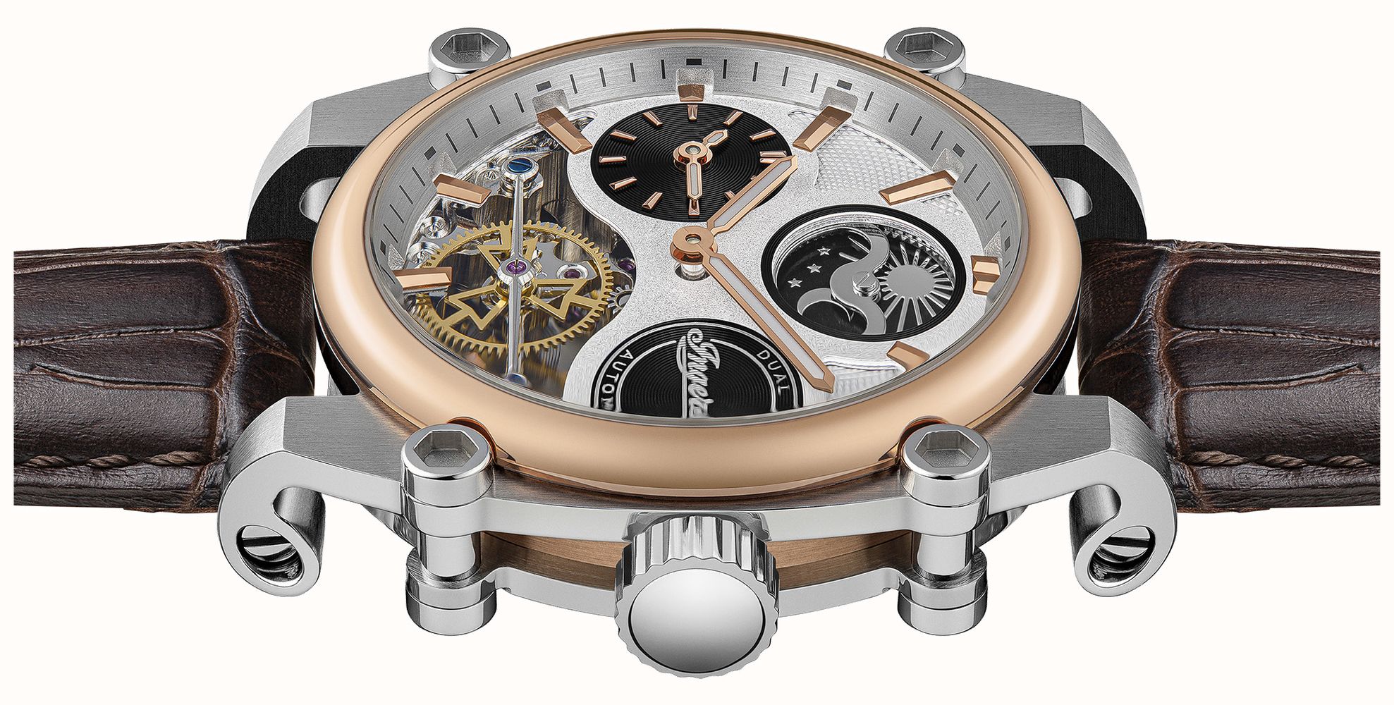 Ingersoll THE VARSITY Automatic (47mm) Silver Dial / Brown Leather ...