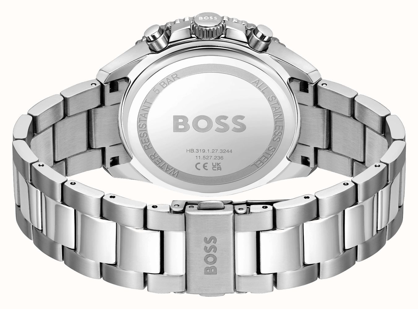 BOSS Men's Runner (43mm) Blue Chronograph Dial / Stainless Steel ...