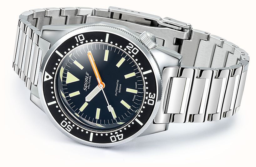 Squale 1521 Militaire (42mm) Black Dial / Stainless Steel Bracelet ...