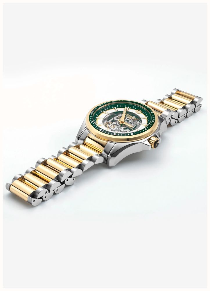 Roamer Rockshell MK III Skeleton (44mm) Green Skeleton Dial / Two-Tone ...