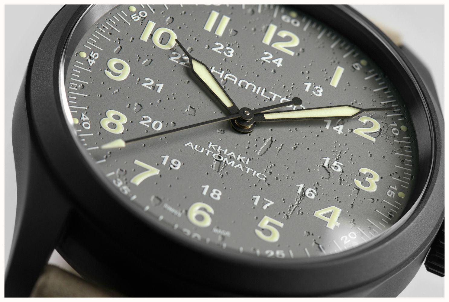 Hamilton Khaki Field Titanium Automatic (38mm) Grey Dial / Grey Leather ...