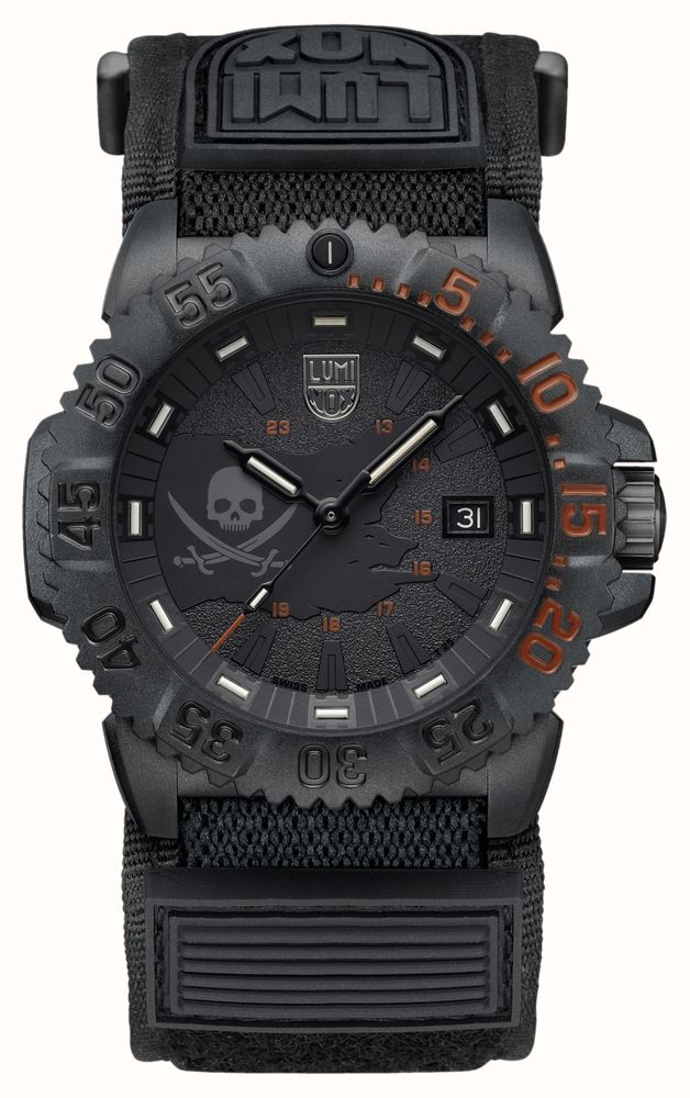 Luminox Navy SEAL Pirate Limited Edition (44mm) Black Dial / Black Velcro Strap XS.3051.PIR.LE ...