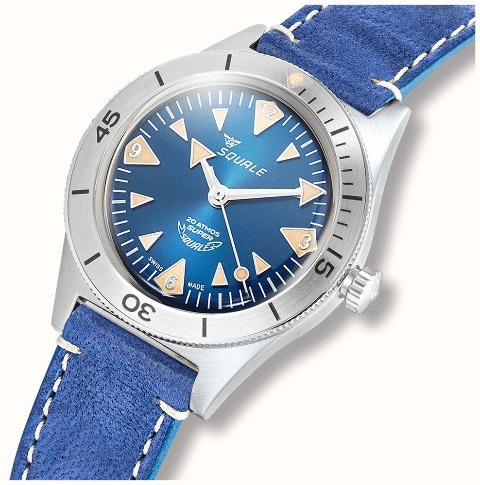 Squale Super-Squale Big-Arrows (38mm) Sunray Blue Dial / Blue Italian ...
