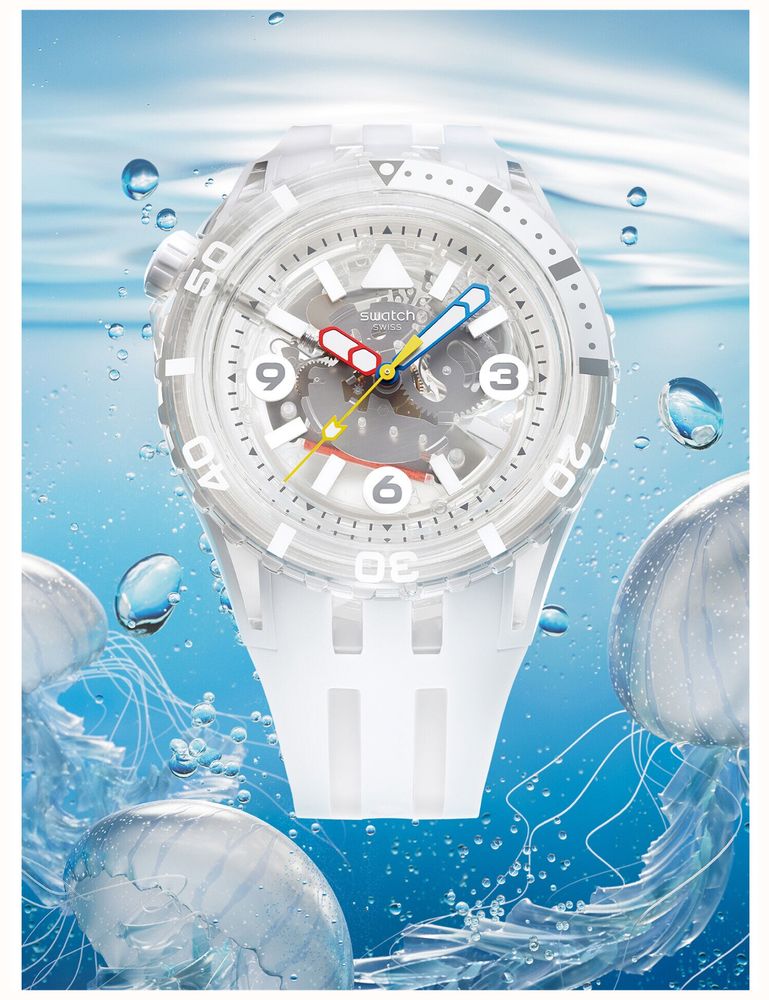 Swatch SCUBAQUA AURELIA AURITA (44mm) Transparent Dial / Matte White ...