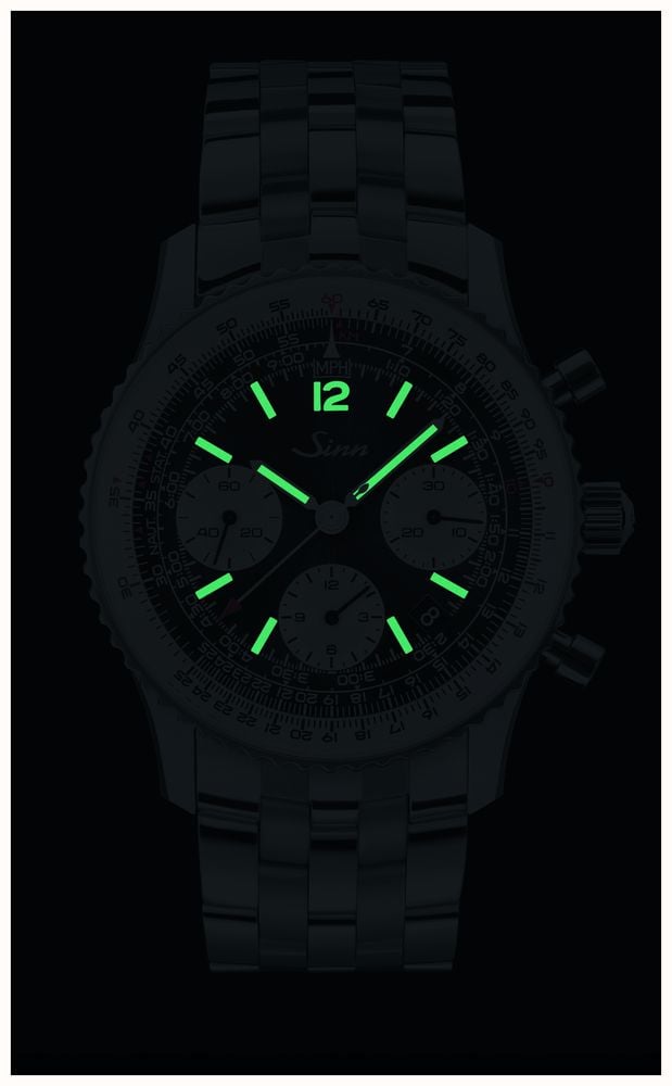 Sinn 903 St II The Navigation Chronograph (41mm) Black Sunburst Dial ...