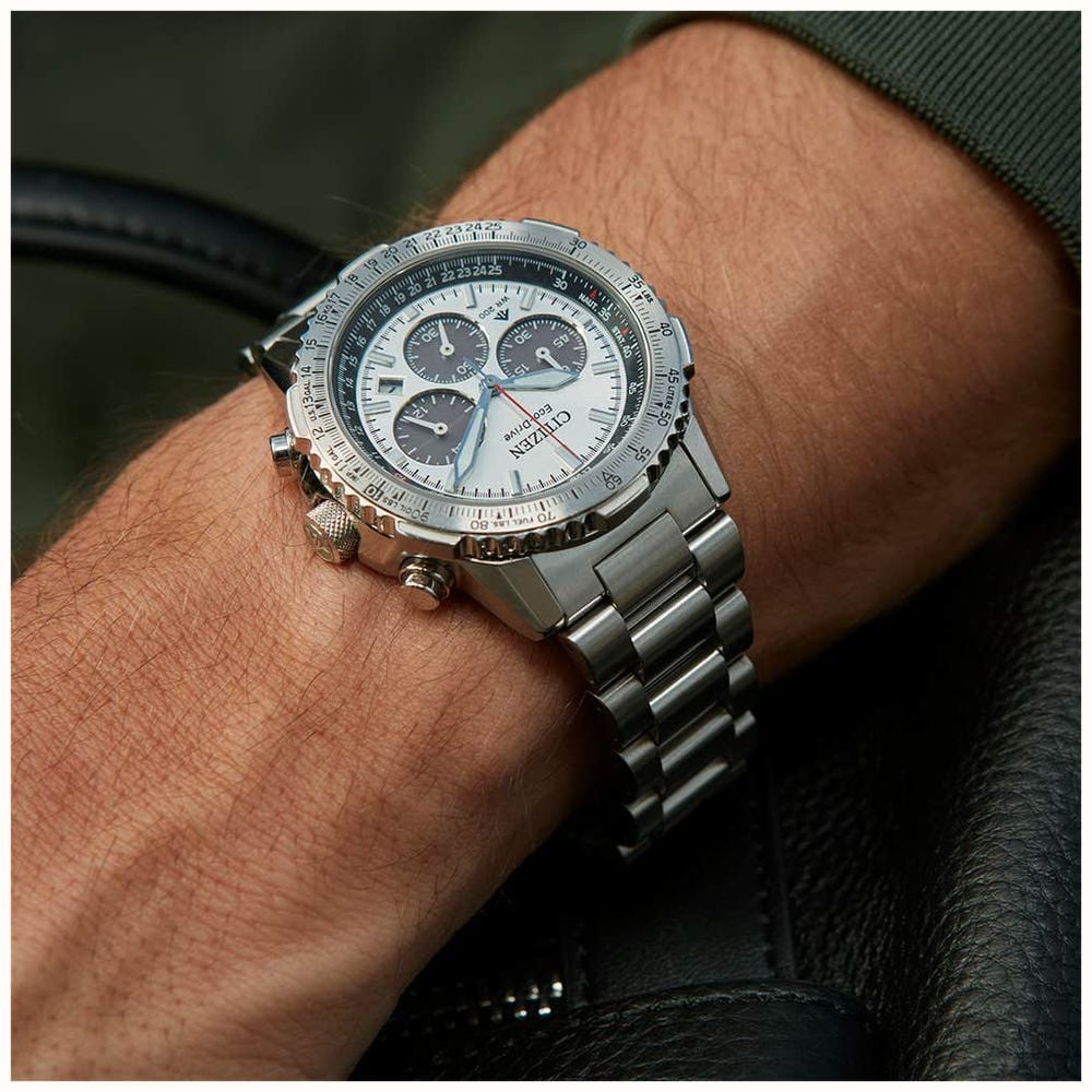 Citizen Eco-Drive Promaster Air Navihawk Chronograph (40mm) Silver Dial ...