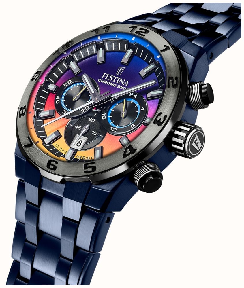 Festina Chrono Bike Special Edition (44.5mm) Gradient Dial / Blue PVD ...