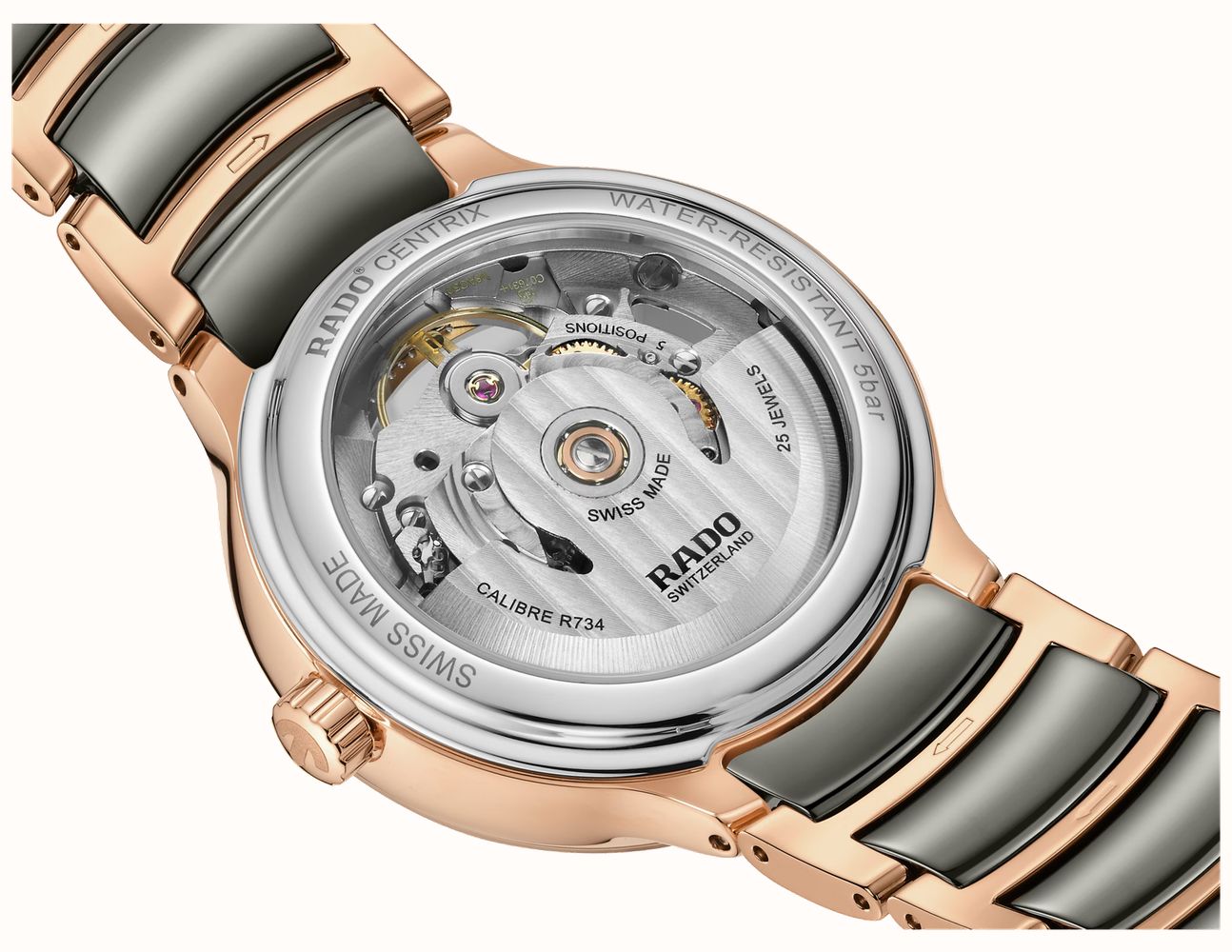 RADO Centrix Automatic Diamonds Open Heart (35mm) Mother-of-Pearl Dial ...