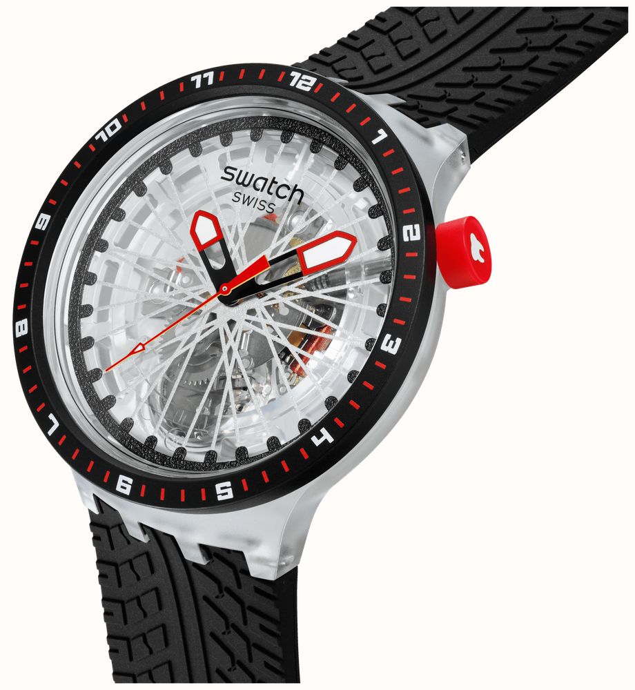 Swatch THE PILGRIM - TREAD ON IT (47mm) Transparent Dial / Black ...