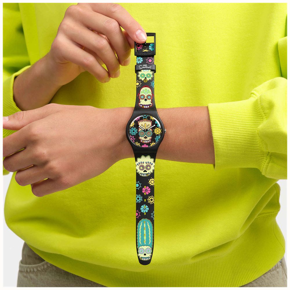 Swatch X The Simpsons D'OH OF THE DEAD (41mm) Black Printed Dial ...