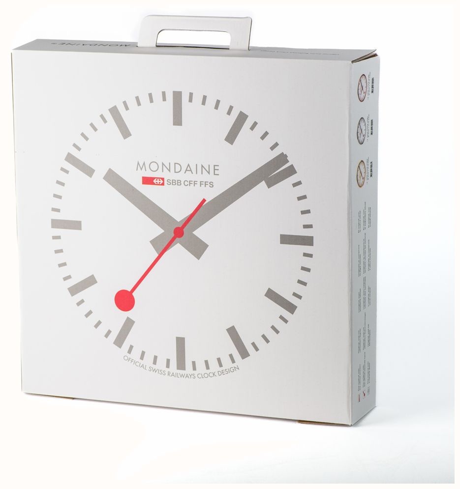 Mondaine SBB Wall Clock (40cm) White Dial / Gold-Tone Aluminium Case ...