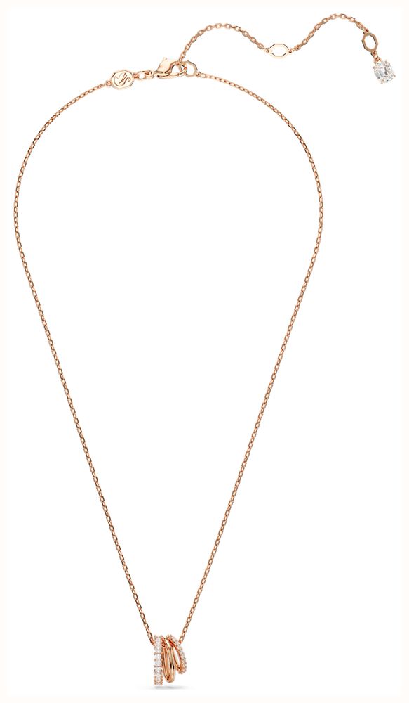 Swarovski Hyperbola Pendant Necklace White Crystals Rose Gold-Tone ...