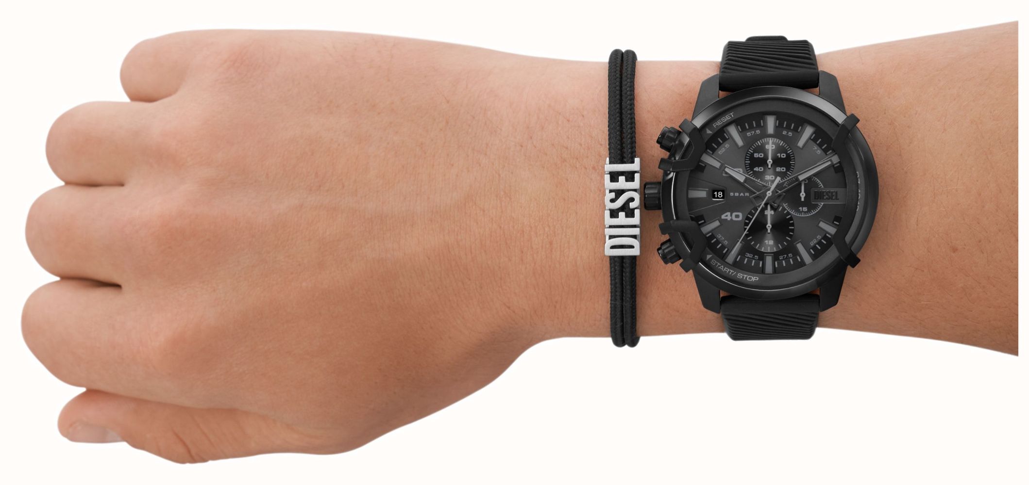 Diesel Men's Griffed Gift Set (48mm) Black Chronograph Dial / Black ...