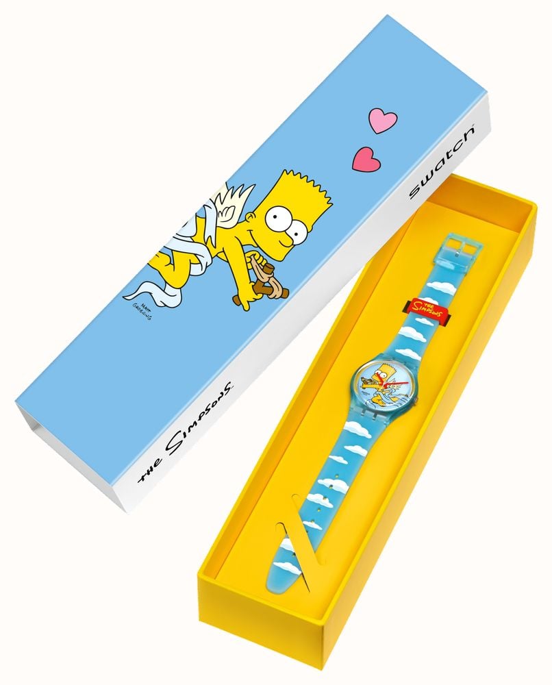 Swatch X The Simpsons ANGEL BART (34mm) Simpsons-Printed Dial / Blue ...