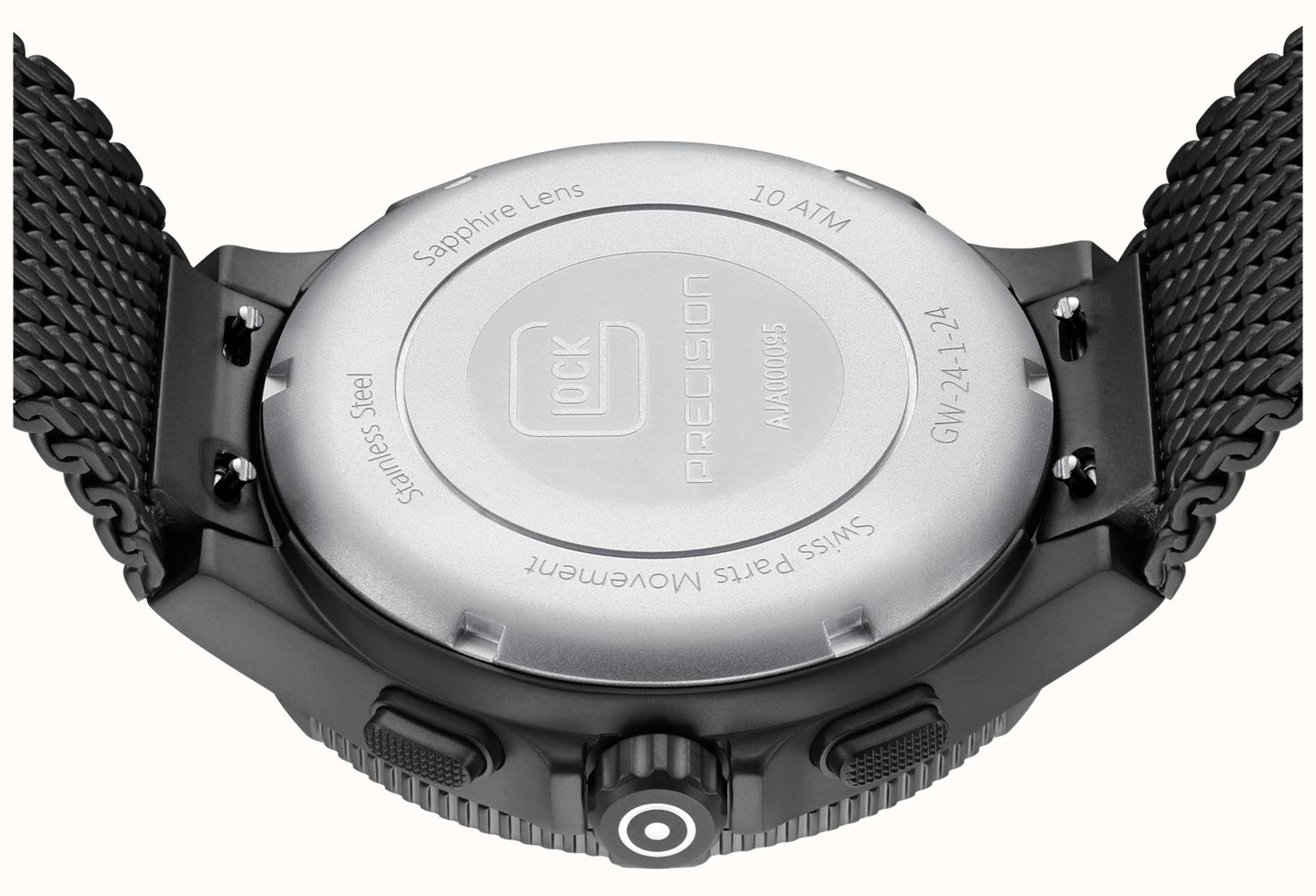 GLOCK Precision Dual-Display World Timer (44mm) Digital Dial / Gunmetal ...