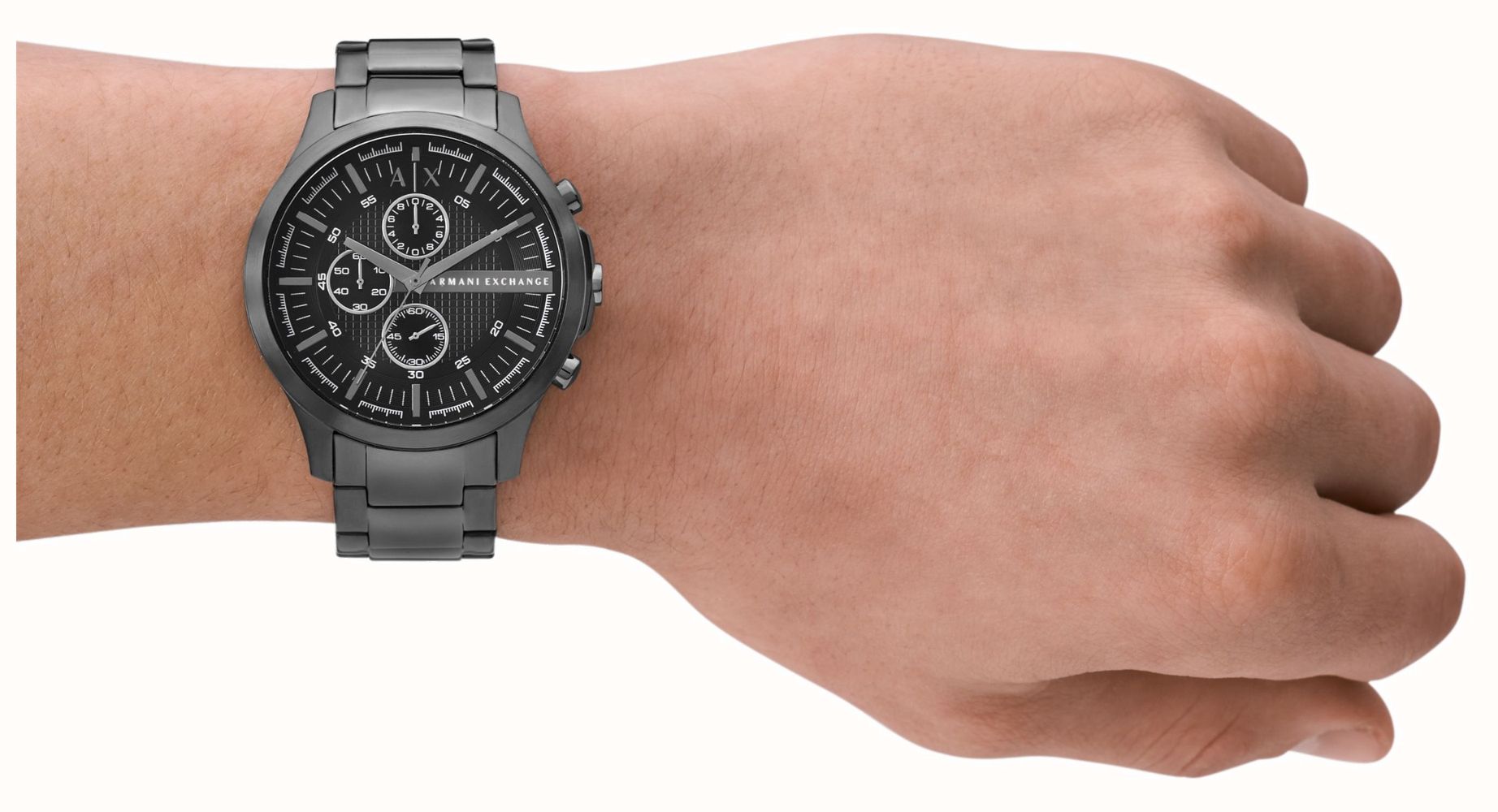 Armani Exchange Men's (46mm) Black Chronograph Dial / Gunmetal ...