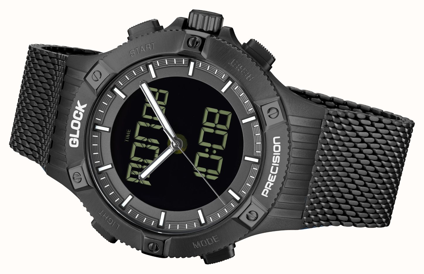 GLOCK Precision Dual-Display World Timer (44mm) Digital Dial / Gunmetal ...