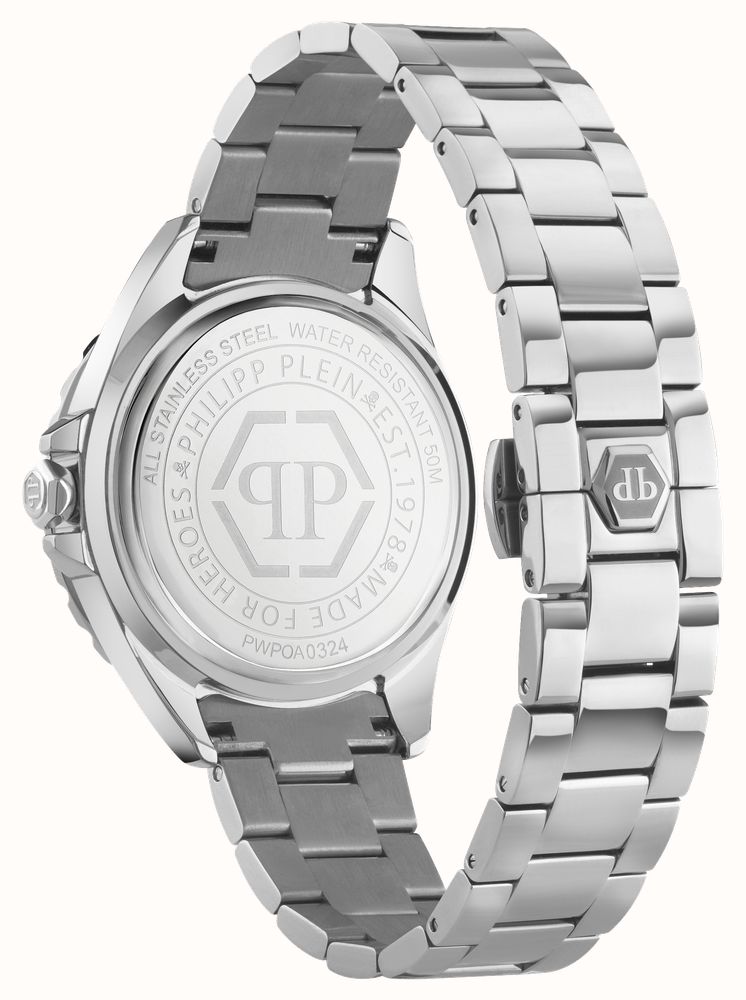 Philipp Plein HEAVEN (38mm) Pink Logo Dial / Stainless Steel Bracelet ...