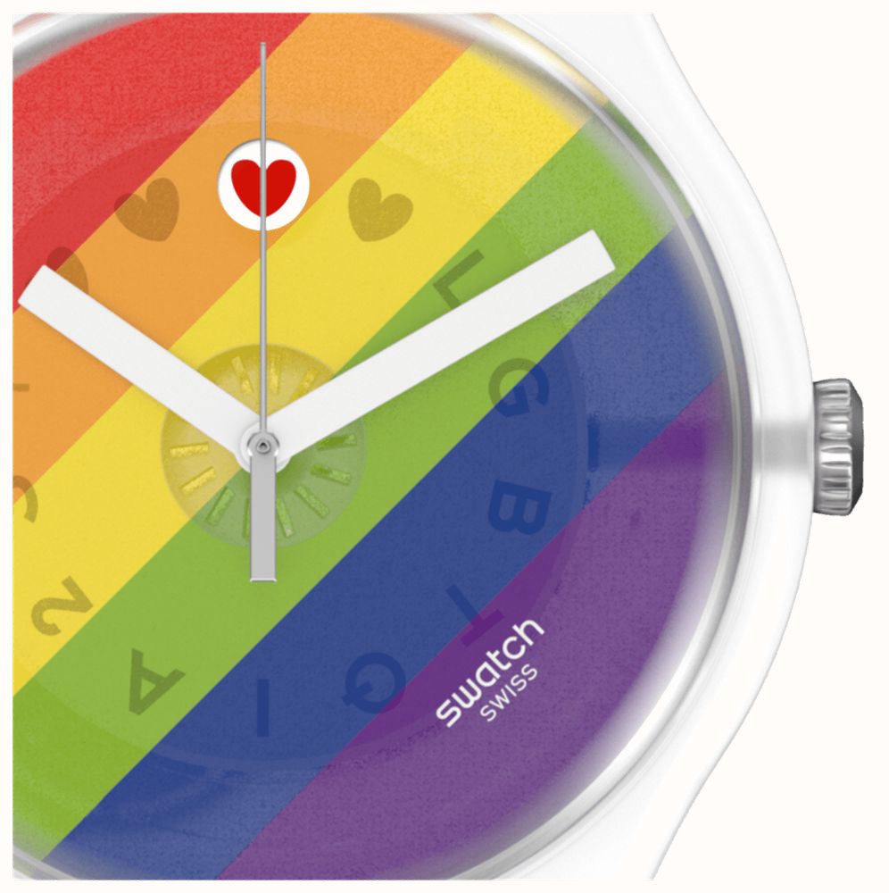 Swatch Pride STRIPE FIERCE Rainbow Dial Watch SO29K701 - First Class ...