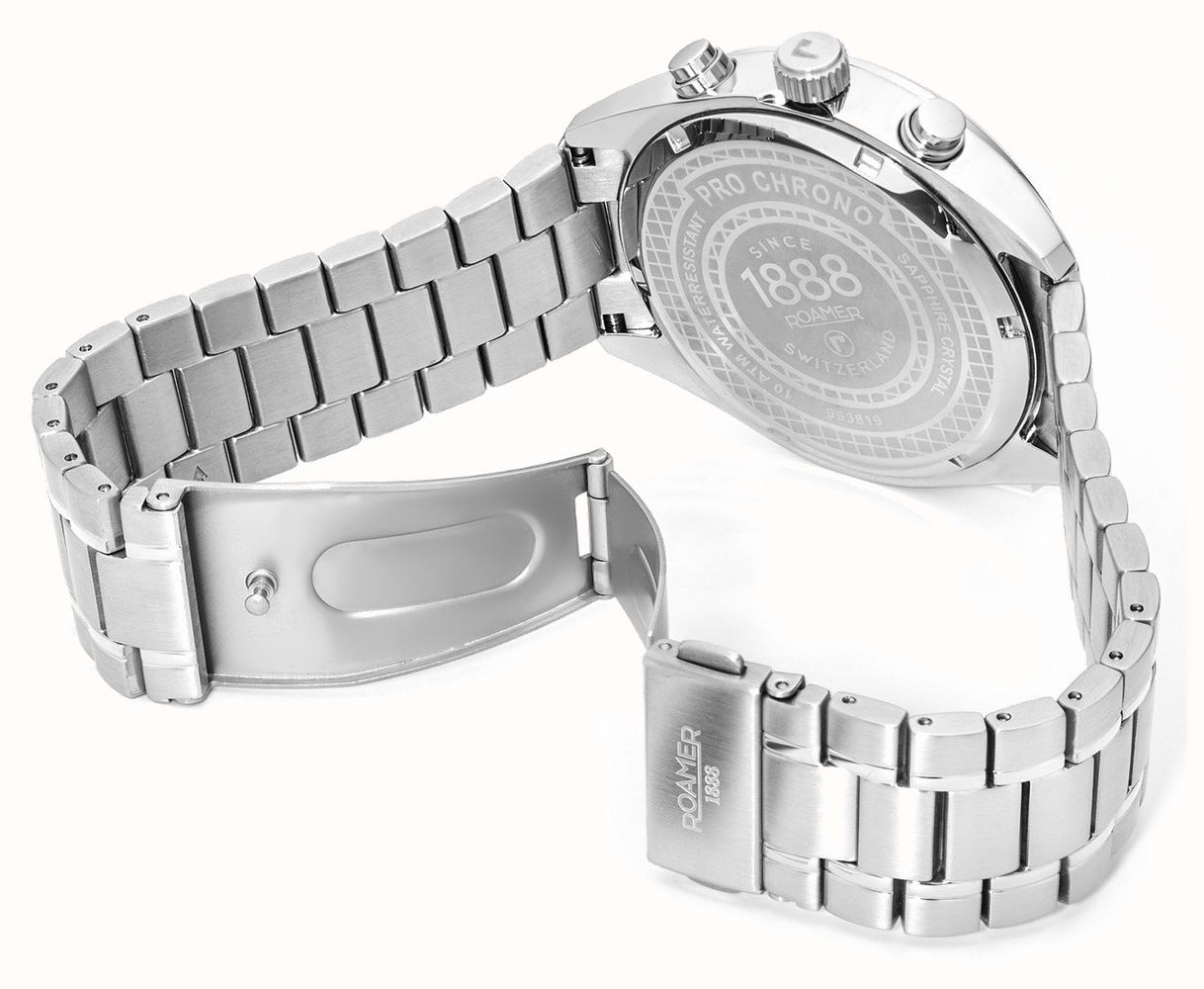 Roamer Men's Pro Chrono (42mm) Green Dial / Stainless Steel Bracelet ...