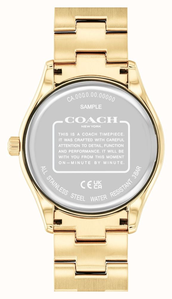 Coach Brooks (38mm) Black Dial / Gold-Tone Stainless Steel Bracelet ...