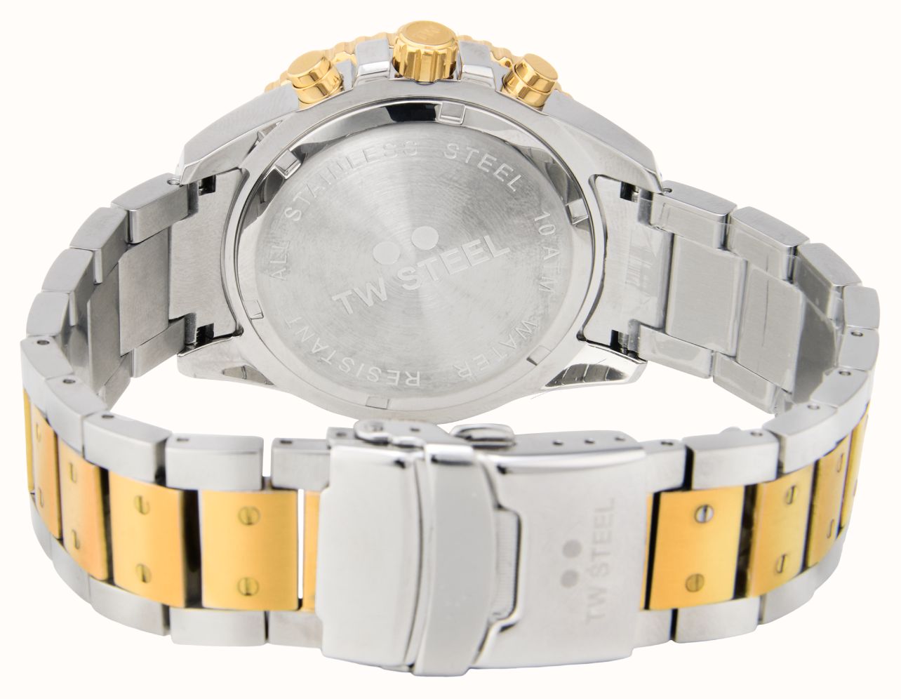 TW Steel Vanceur Diver Chronograph (42mm) Blue Dial / Two-Tone Stainless Steel Bracelet VA8 ...