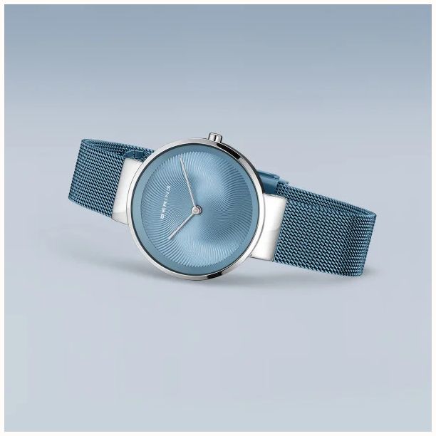 Bering Women's Classic (31mm) Blue Patterned Dial / Blue Stainless ...
